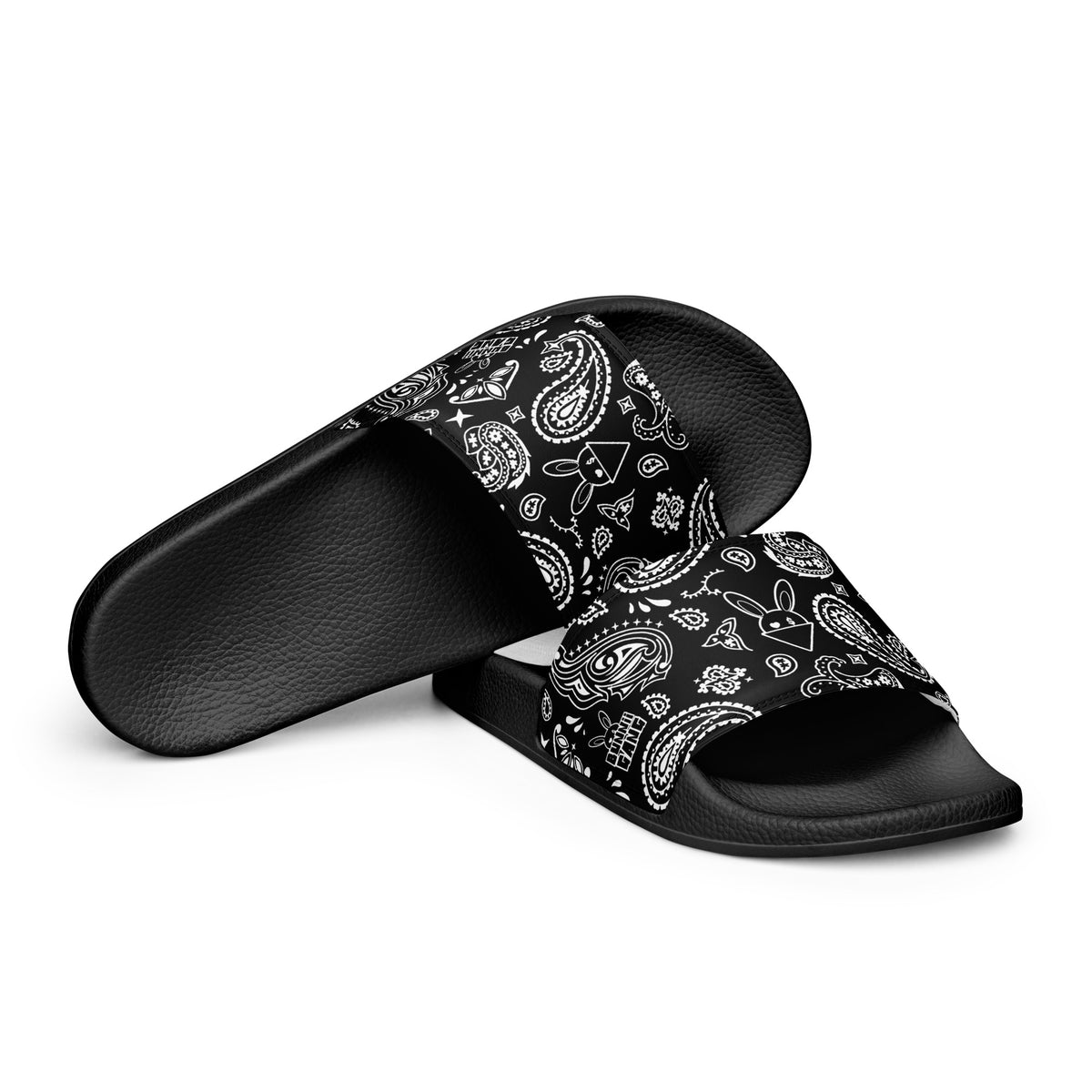 BUNNII GANG "BLACK BANDANA" Women's slides – bunniigang